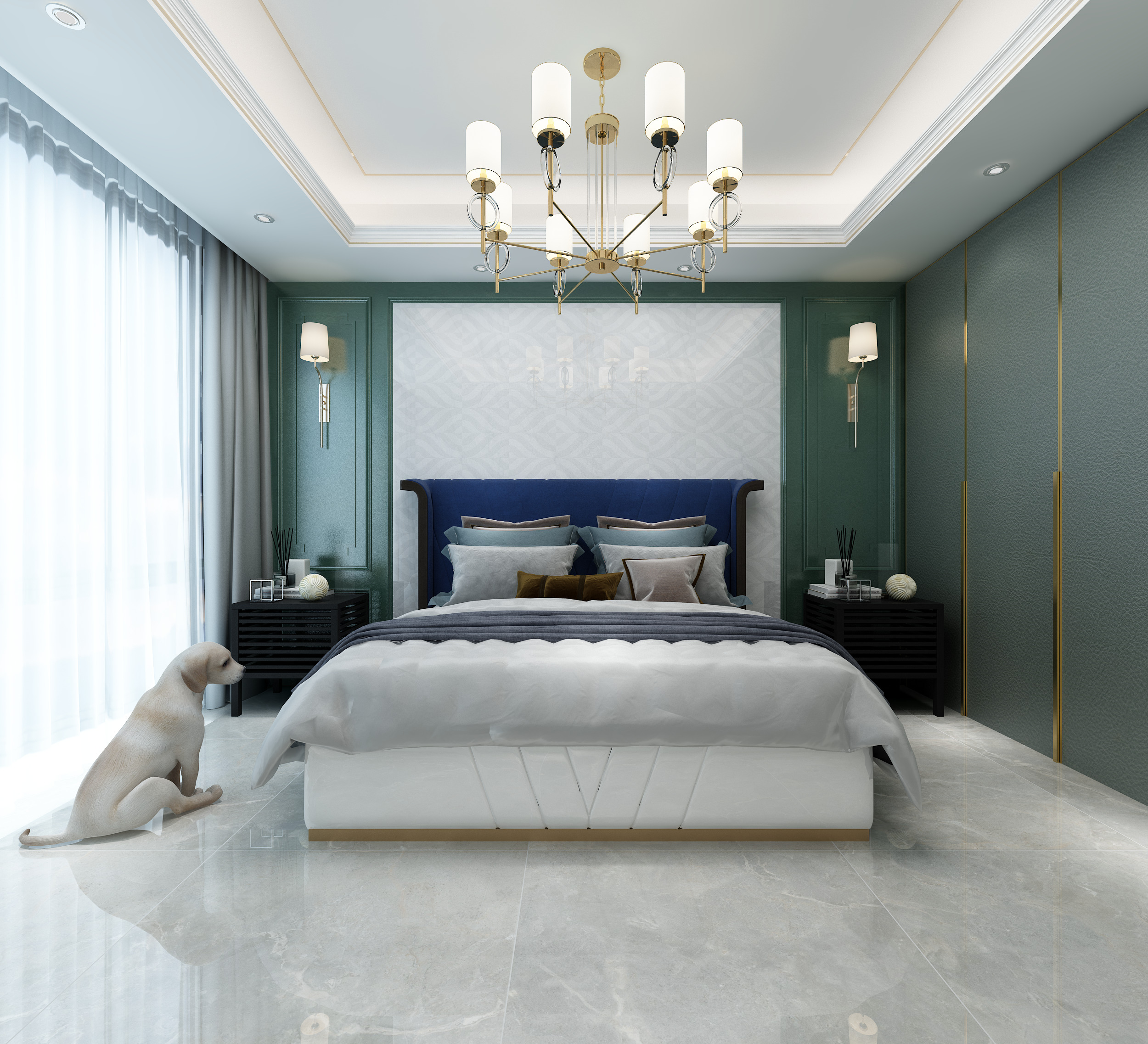 杭州湾世纪城E1卧室-欧神诺瓷砖效果图